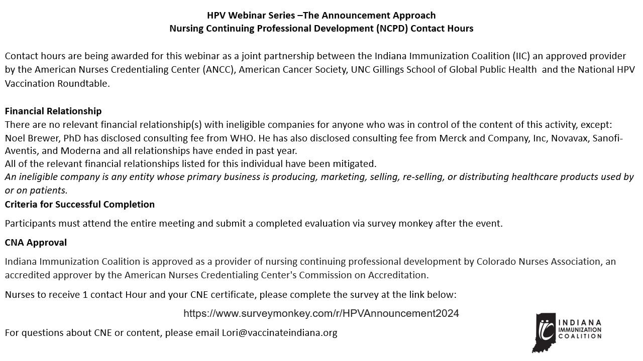 HPV Best Practices Education Program - National HPV Roundtable
